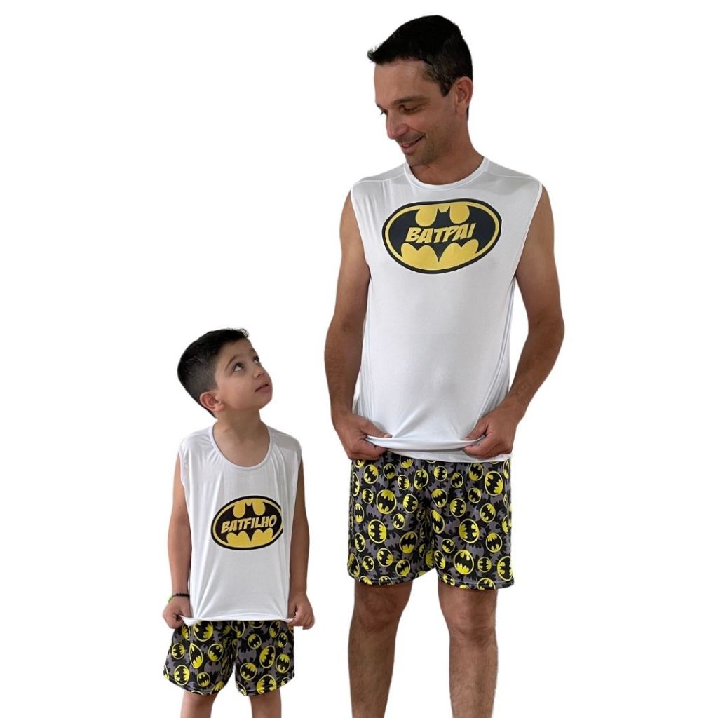 Kit Pijama Pai e Filho Samba canção e camiseta Tal Pai Tal Filho ...