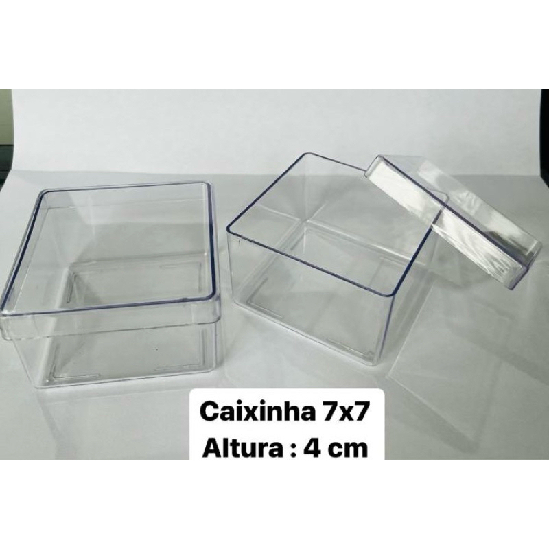 Caixinha acrílica 7x7 - c/ 50 unidades - para lembrancinha | Shopee Brasil