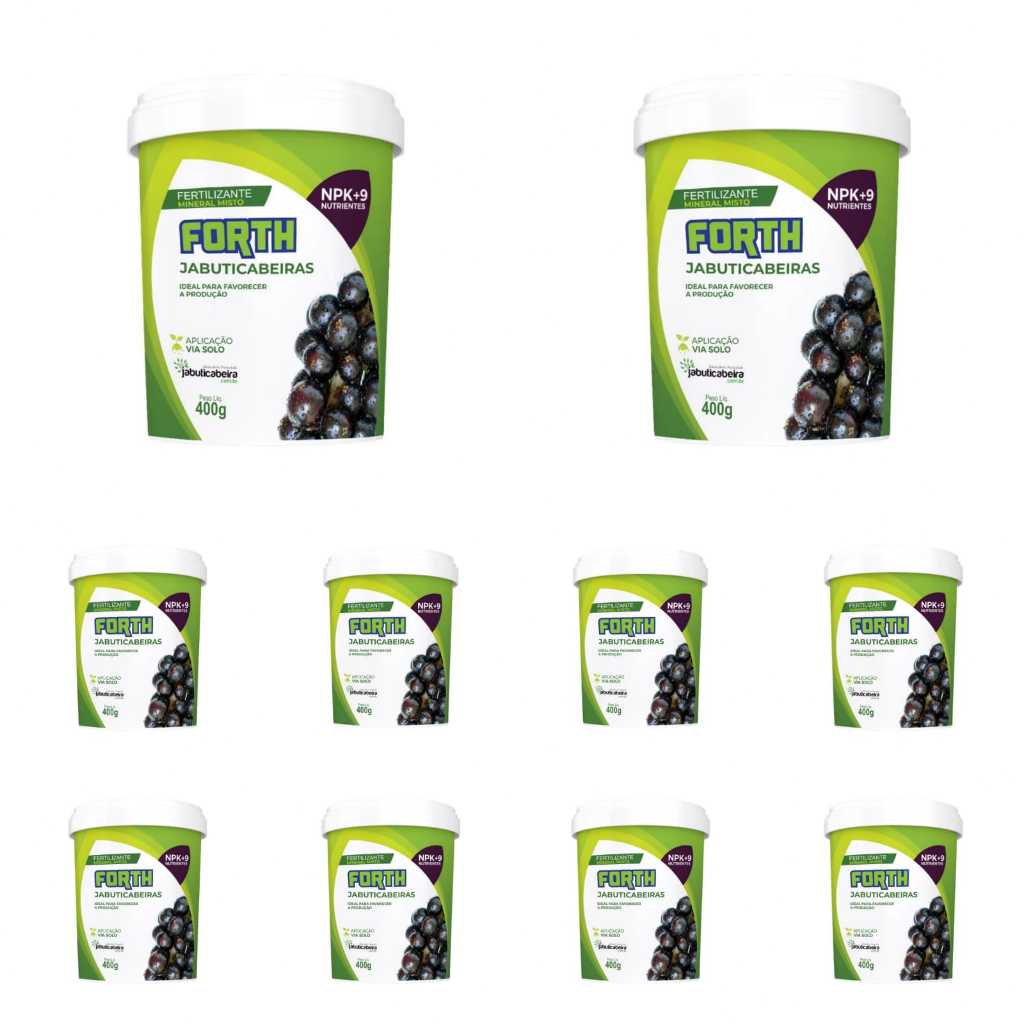 kit 10unidades forth jabuticaba original 400g abudo fertilizante o ...