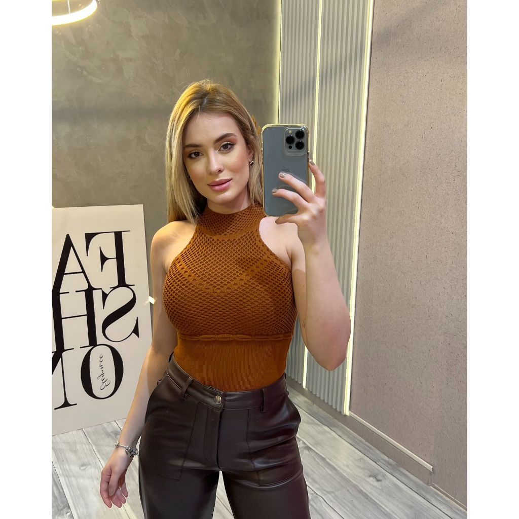 Body Bory Roupa Feminina Gola Alta Modal Tricô Verão 2024 Realize ...