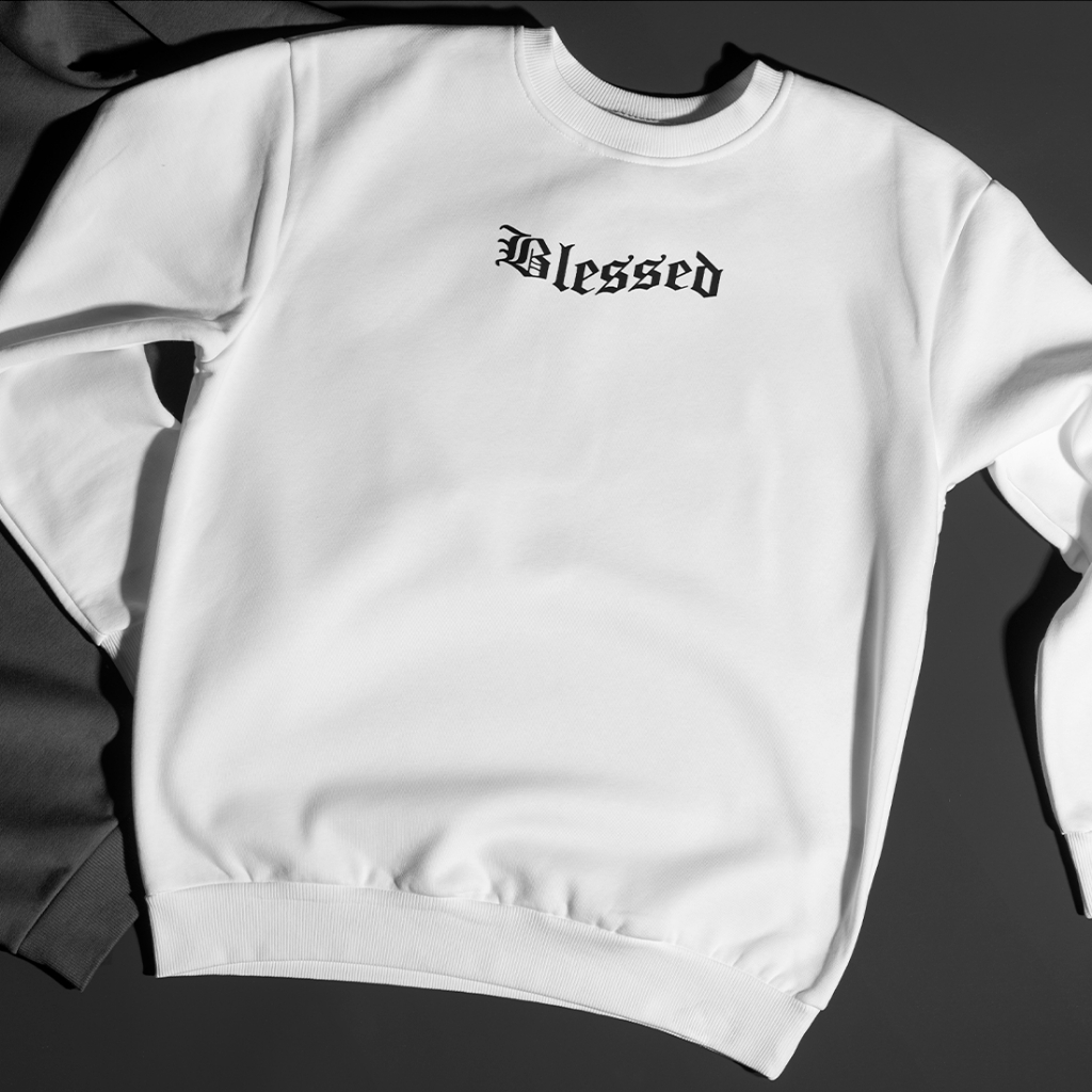 Suéter Moletom Sem Gola Careca Exclusiva Blessed Streetwear Algodão ...