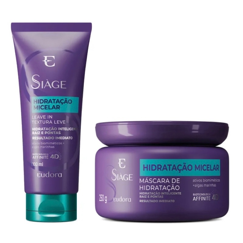 Kit Hidratação Micelar Máscara + Leave In Eudora | Shopee Brasil