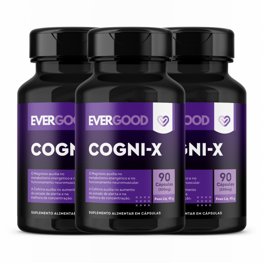 Kit 3 Cogni-x 90 caps Suplemento Alimentar Foco Memória Concentração ...