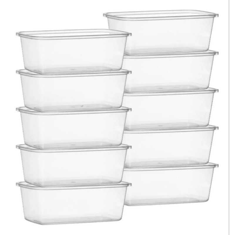 Kit 10 Potes/ Tapoer Fitness 1 Litro Microondas Freezer Transparente ...