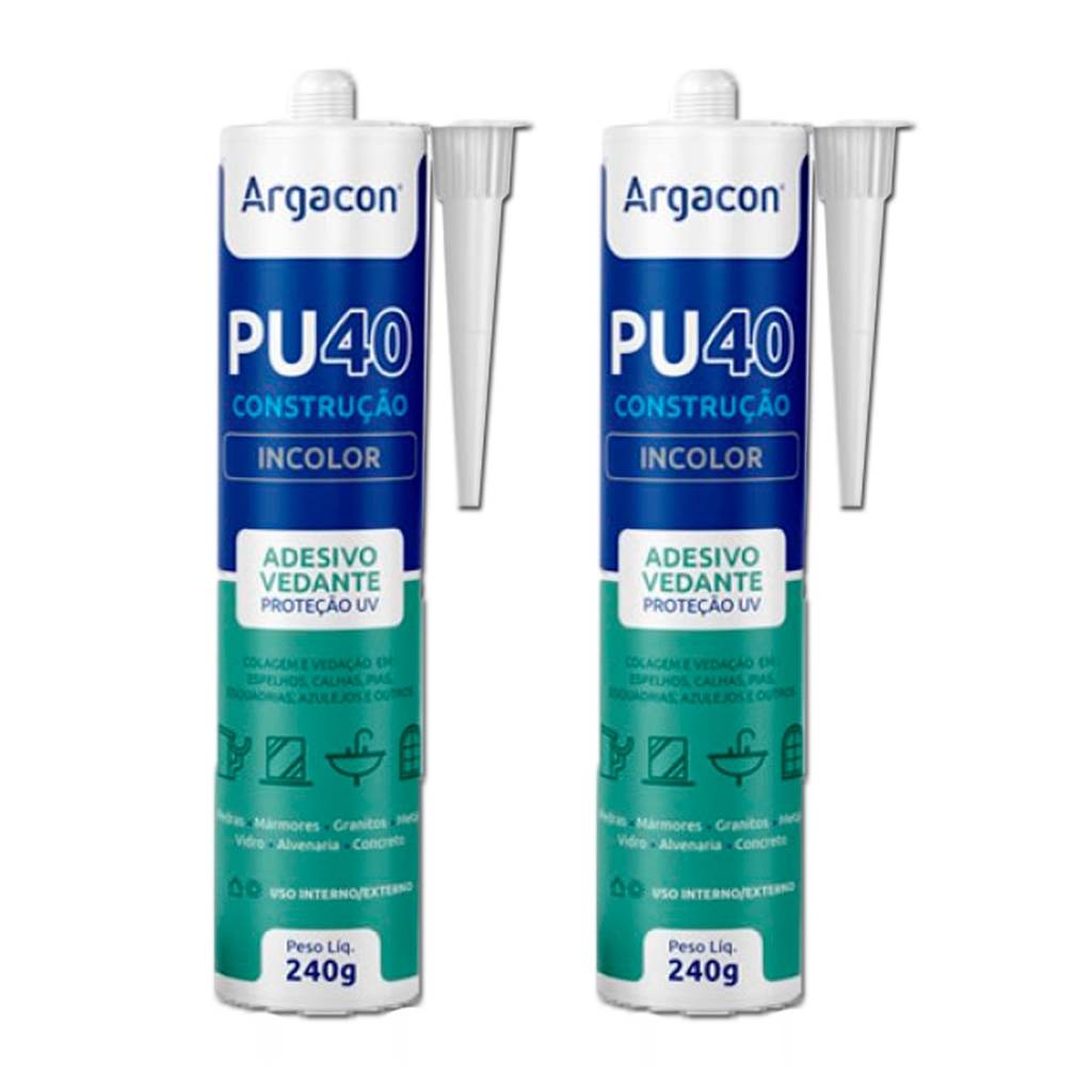 Silicone Pu 40 Incolor 240gr Argacon - Kit C/2 Unidades | Shopee Brasil