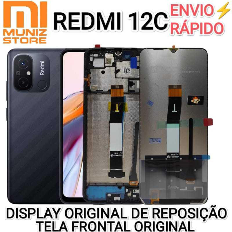 Tela Redmi 12C/Poco C55 Xiaomi Nacional Frontal LCD IPS Display Com ou Sem Aro 100% Original ...