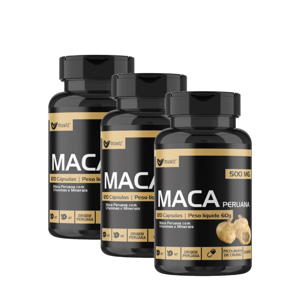 Maca Peruana Original Com Vitaminas e Minerais 500mg - 120 Cápsulas 3 ...