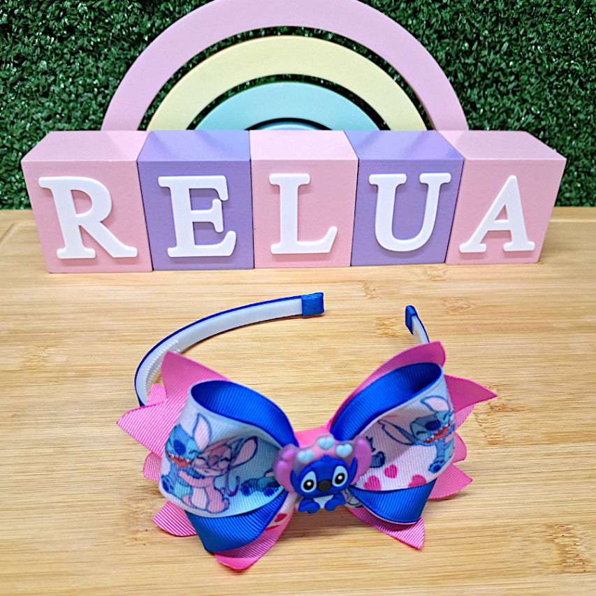 Tiara infantil Stitch personagem tema filme Lillo & Stitch rosa e azul ...