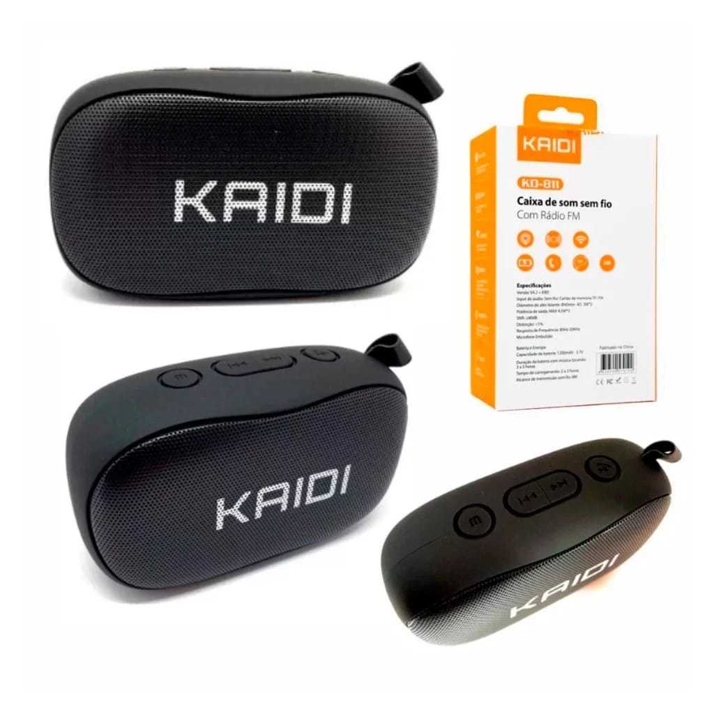 Caixa De Som Bluetooth Kaidi Kd-811 Com Rádio FM | Shopee Brasil