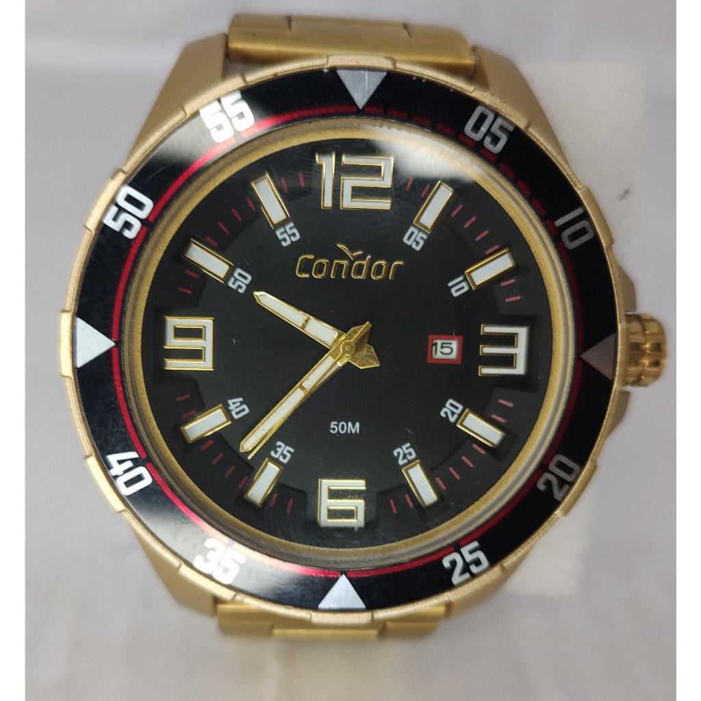 Relogio Masculino Analogico Dourado Condor Resistente A Agua Cor do ...
