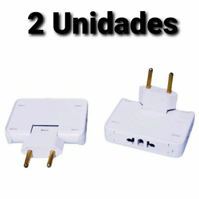 Kit 2 Adaptador de Tomada Articulado Dobrável Resistente Pronta Entrega ...