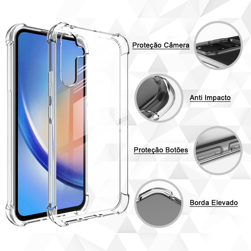 Capa Case Capinha Anti Impacto Para Todos Samsung Galaxy A56 A36 A26 A16 A06 A55 A35 A25 A15 A05 ...