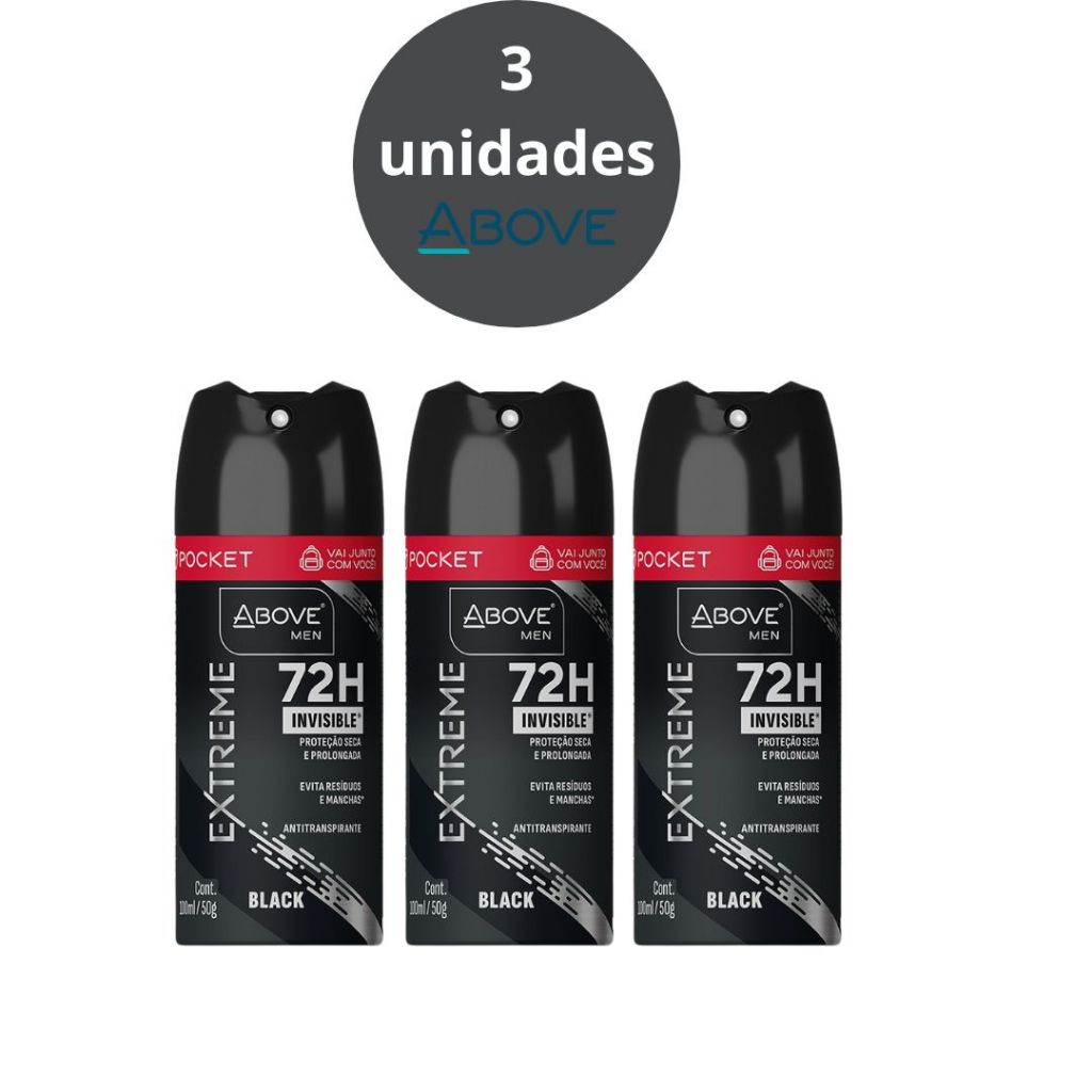 Desodorante Antitranspirante Above Men Extreme Invisible Black 72H ...