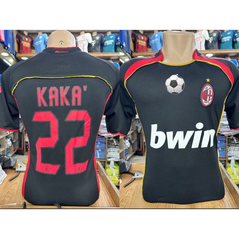 Retrô preta Milan Kaká 06/07 camisa de time de futebol | Shopee Brasil