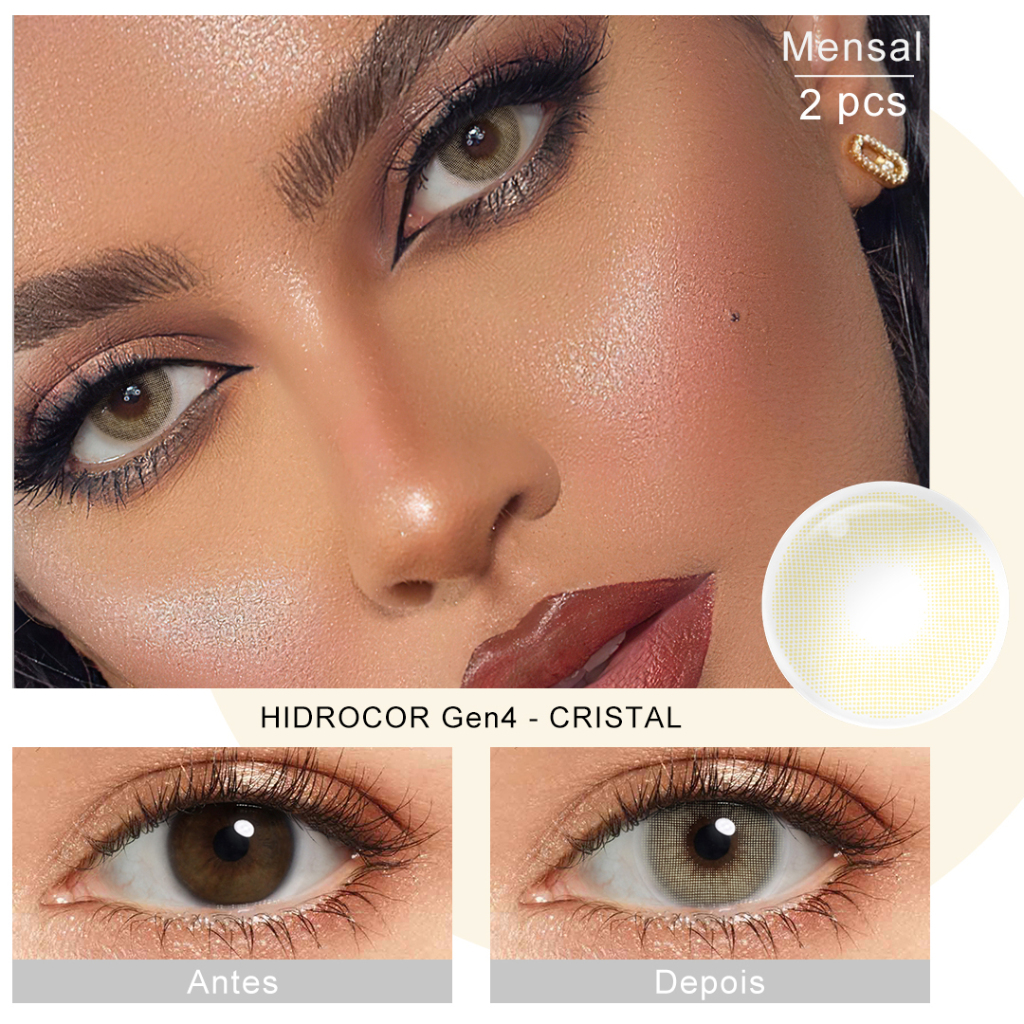 Freshgo Hidrocor Gen4 Azul/Verde lente de contato colorida sem grau ...