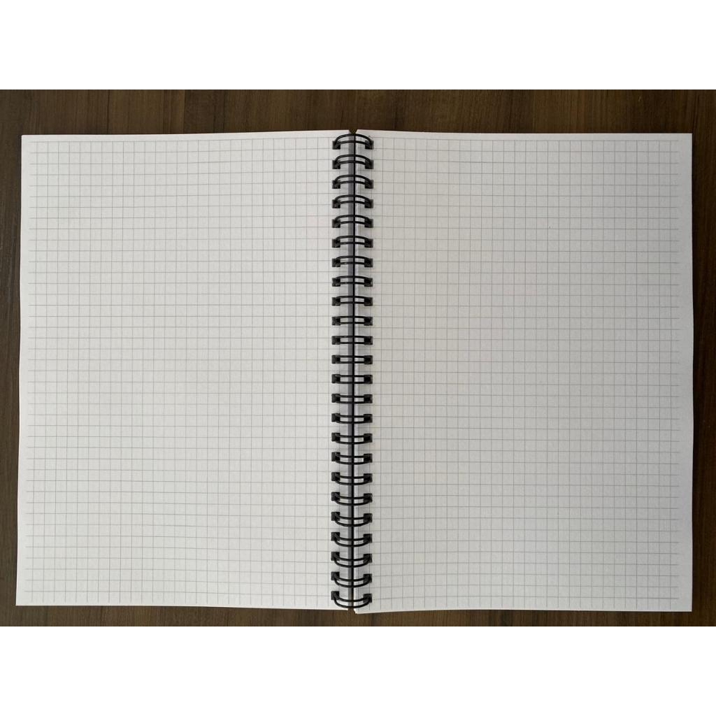 Caderno A5 Quadriculado 5x5 100fls - (Capa Kraft - Wire-o) 14X21cm 1/4 ...