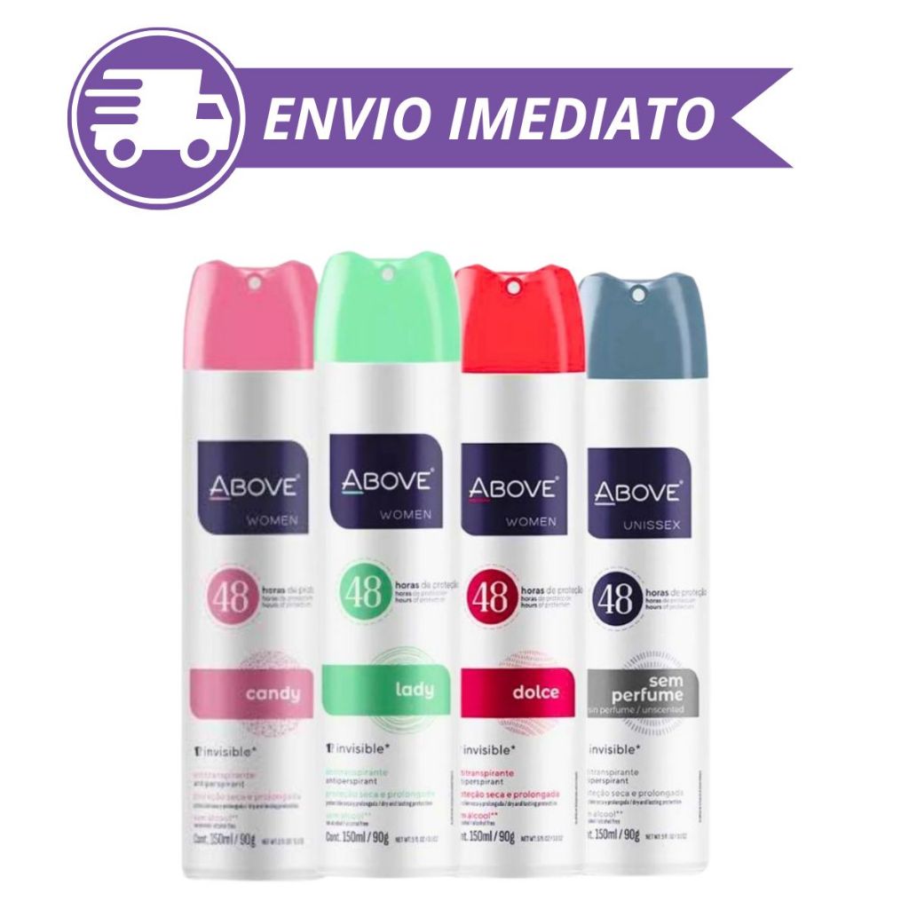 Desodorante Antitranspirante Aerossol Above Masculino e Feminino 150ML ...