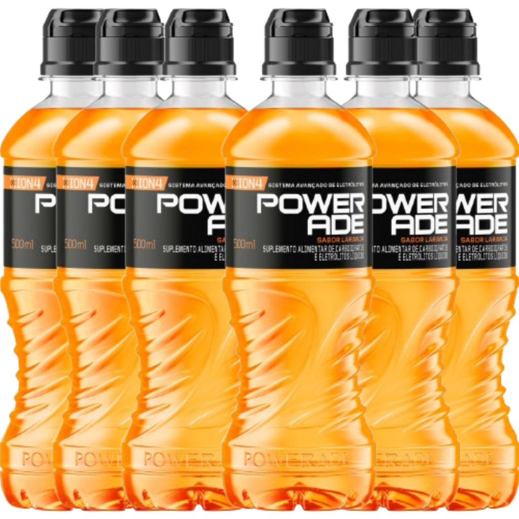 Powerade Isotonico Laranja 500ml Kit Com 6 Unidades Squeeze | Shopee Brasil