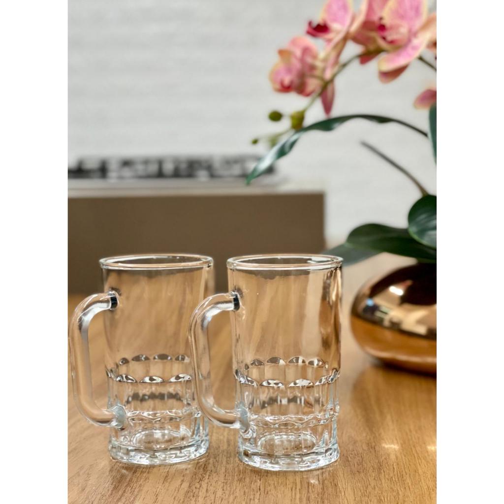 Conjunto com 2 canecas de vidro para chopp de 360ml. | Shopee Brasil
