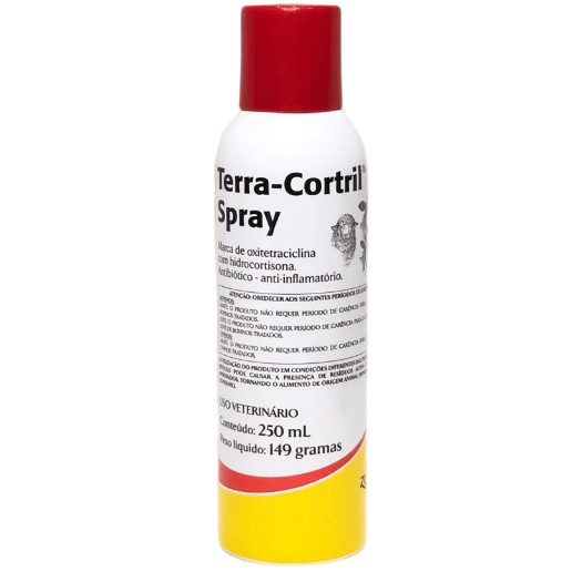 Terra Cortril Spray 250ml Antibiótico e Anti Inflamatório Zoetis Terra ...