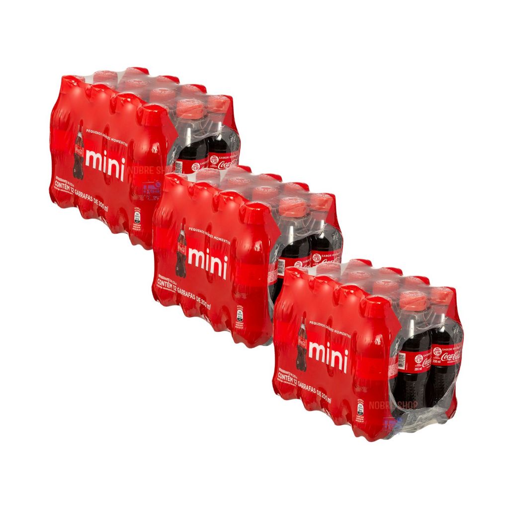 Coca-Cola 3 mini packs garrafa 12 unidades 200mL Envio Imediato ...