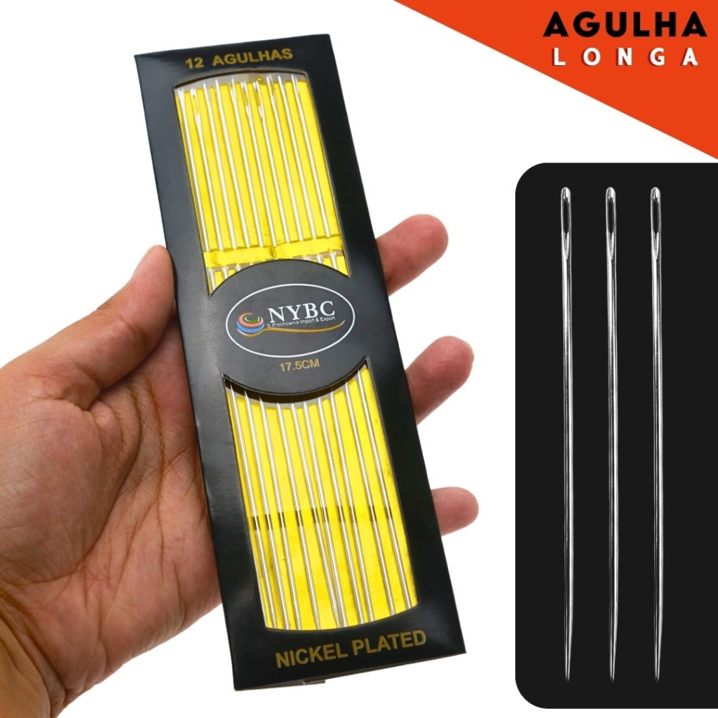 Agulhas Grandes Costura Longas - Vários Tamanhos 17.5cm - Kaftor ...