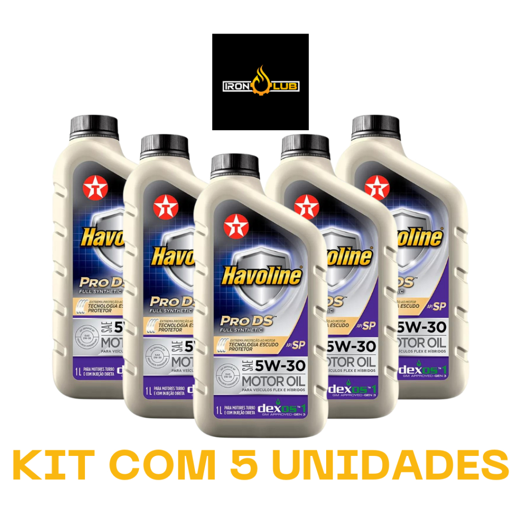 KIT 5 LITROS HAVOLINE 5W30 DEXOS 1 GEN 3 API SP SINTÉTICO | Shopee Brasil