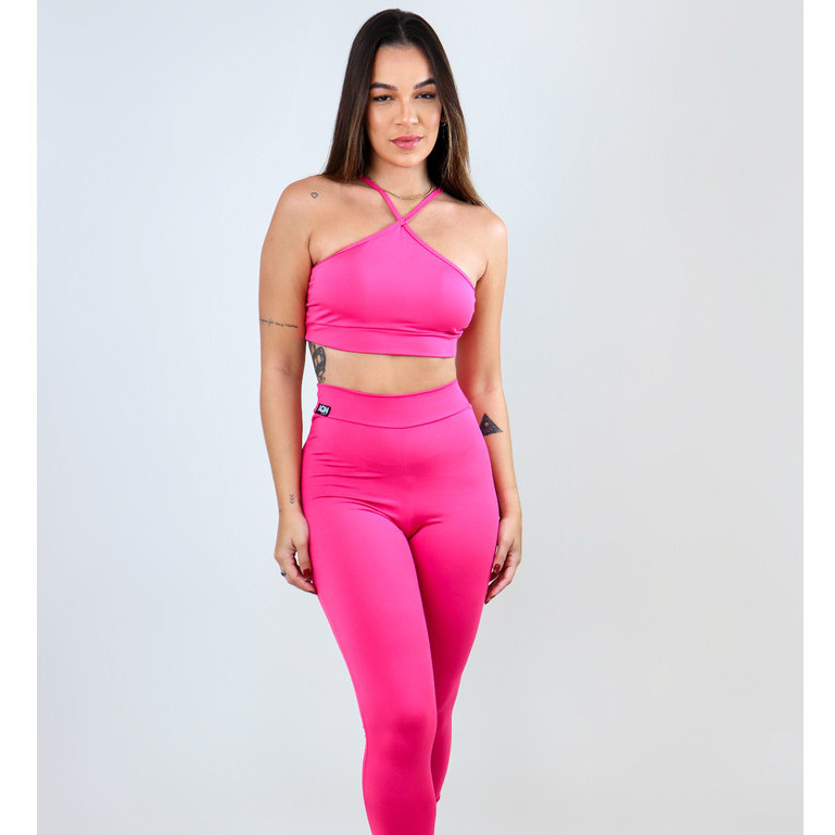 CONJUNTO BASIC TIRAS ROSA PINK AQN SPORT | Shopee Brasil