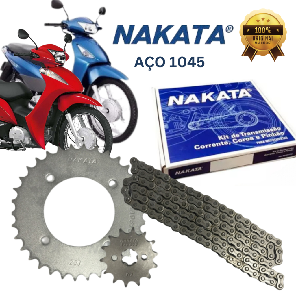 Kit transmissão Biz 125 2005 a 2016 - Original NAKATA - TM10100 | Shopee Brasil