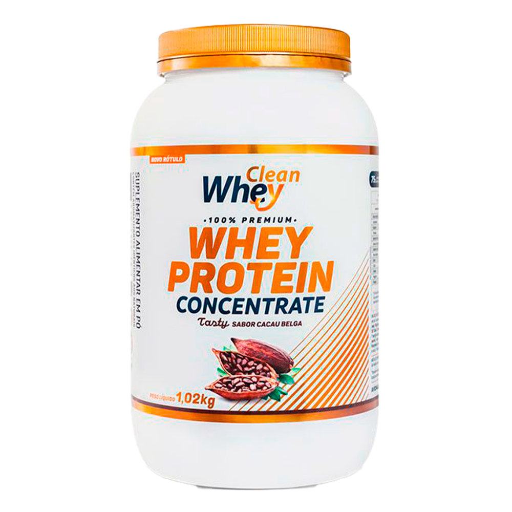 Clean Whey 100% Premium Whey Protein Concentrate Pote 900g ~ 1.02kg ...