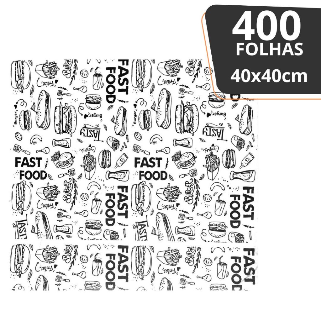 Papel Acoplado Lanches E Frios Delivery 40x40 C/ 400 | Shopee Brasil