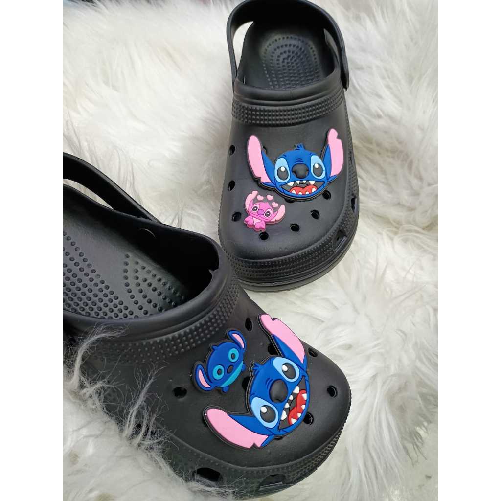 Crocs Babuche Stich Adulto Preto Rosa Pink Confortavel Moda Tendência ...