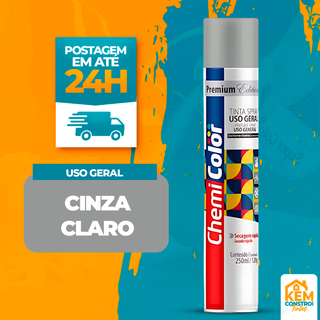 Tinta Spray Baston Uso Geral Cinza Claro 250ml | Shopee Brasil