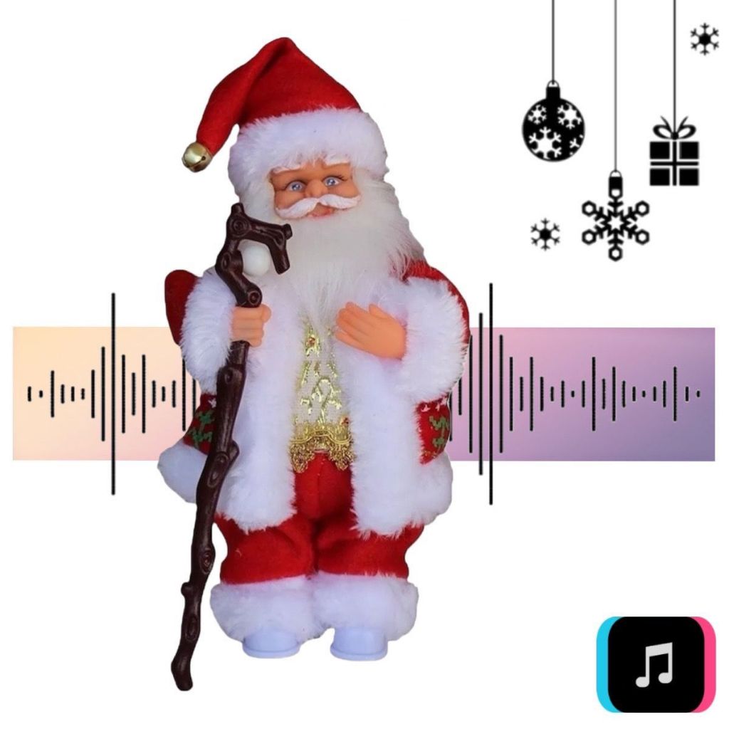 Papai Noel Musical com Movimento 29cm - Música e Dança | Shopee Brasil