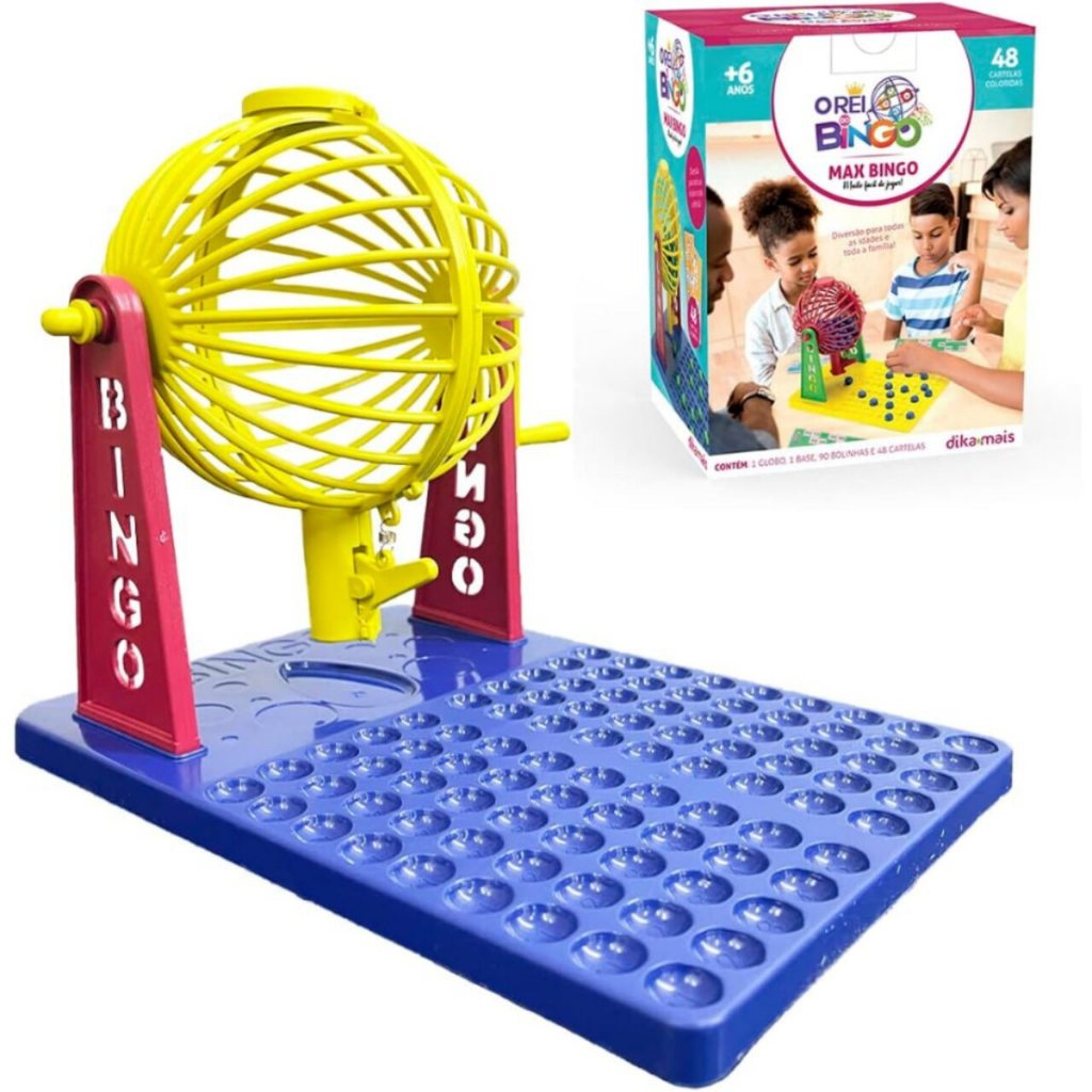 Brinquedo Infantil BINGO 24/48 Cartelas Coloridas + 90 Bolinhas + 1 ...