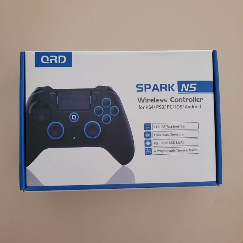 QRD Spark-N5 Controlador sem fio para PS4,PS4, PS3, PS2, IOS, Android, PC, Efeito Hall,Luzes LED ...