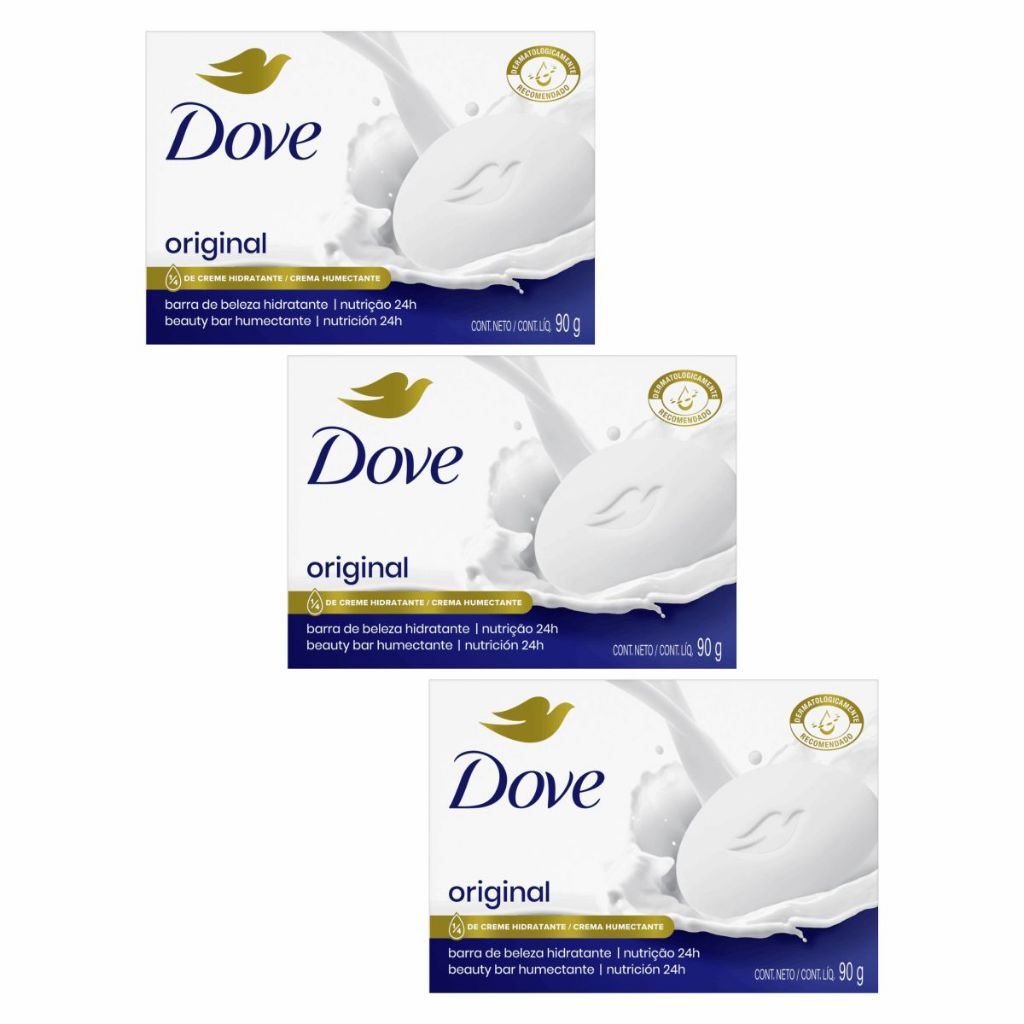 Kit 3 Sabonetes Dove Original 90g | Shopee Brasil