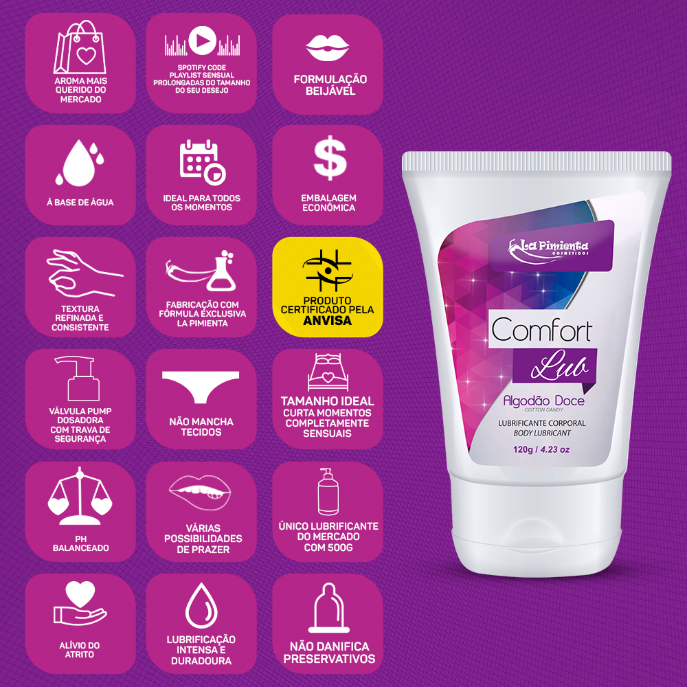 COMFORT LUB 1KG PARA SEXO ORAL VAGINAL ANAL MASTURBACAO O MAIOR E MAIS ...
