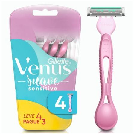 Aparelho Venus Sensitive Suave L4 P3 De Depilar Gillette (4217 ...