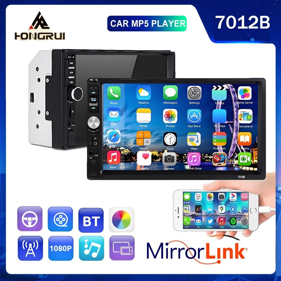 Central Multimídia MP5 Automotivo 2 Din Car Stereo Radio Bluetooth 7 " USB/AUX/TF Com Mirrorlink ...