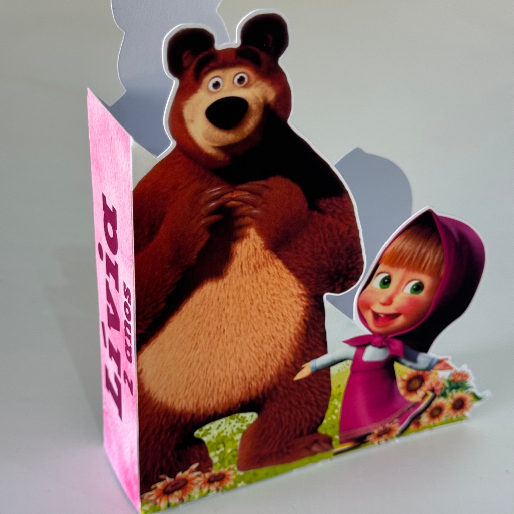 Centros de mesa porta guardanapo personalizados Masha e o urso 1 | Shopee Brasil