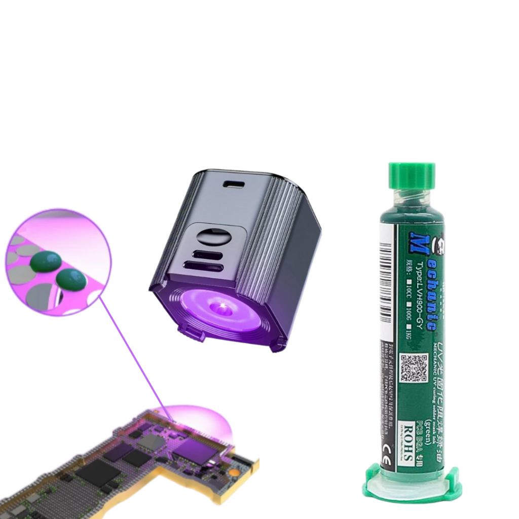 Kit Mascara Uv Lampada UV Tinta Verde Para Pcb Bga Placa De Circuito ...