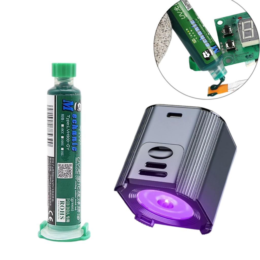 Kit Mascara Uv Lampada UV Tinta Verde Para Pcb Bga Placa De Circuito ...