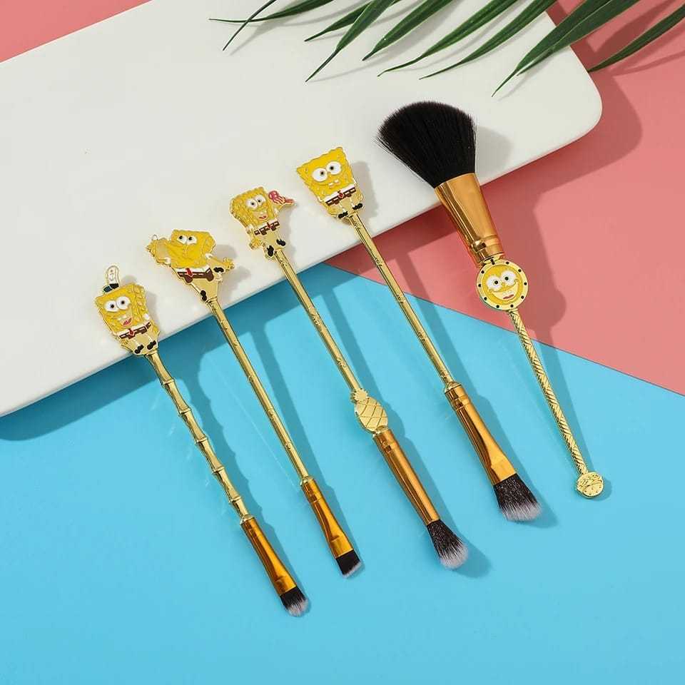Kit de Pincel de Maquiagem Disney e Personagens com Bolsinha | Shopee ...