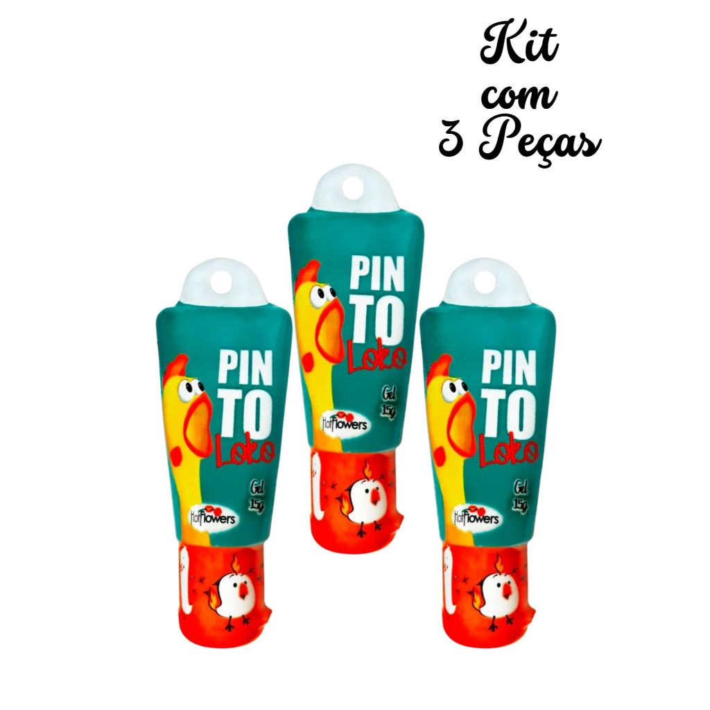 Kit C/ 3 Pinto Loko Gel Estimulante Masculino Que Esquenta Vibra 15g ...