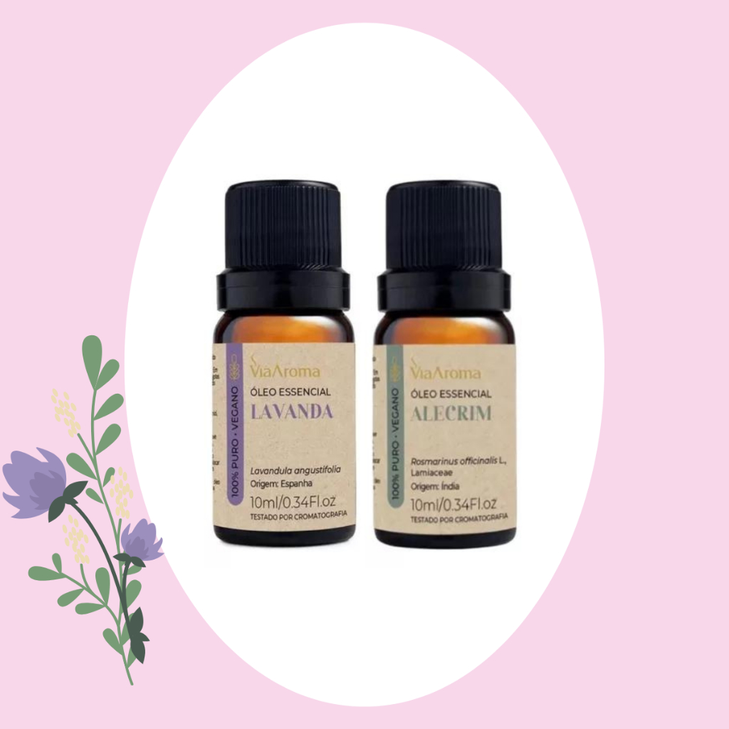 Kit 2 Óleos Essenciais Via Aroma( Lavanda e Alecrim) | Shopee Brasil