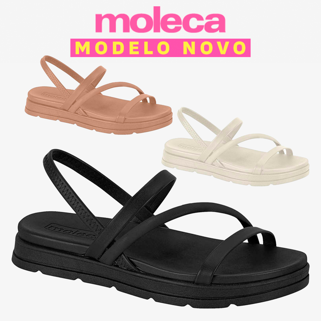 Sandalia Moleca Original Rasteira Feminina Rasteirinha Conforto Fashion ...