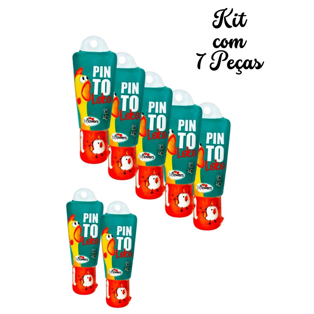 Kit C/ 7 Pinto Loko Gel Estimulante Masculino Que Esquenta Vibra 15g ...