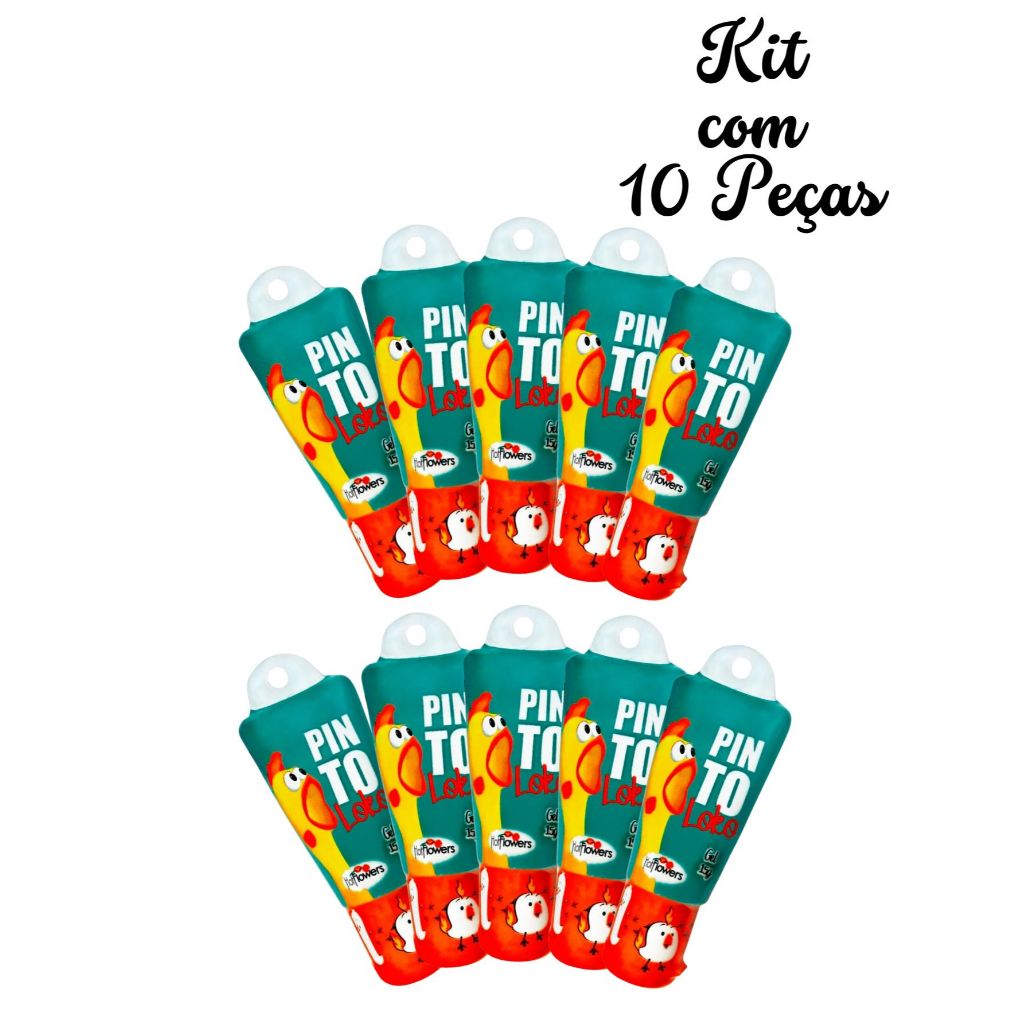 Kit C/ 10 Pinto Loko Gel Estimulante Masculino Que Esquenta Vibra 15g ...