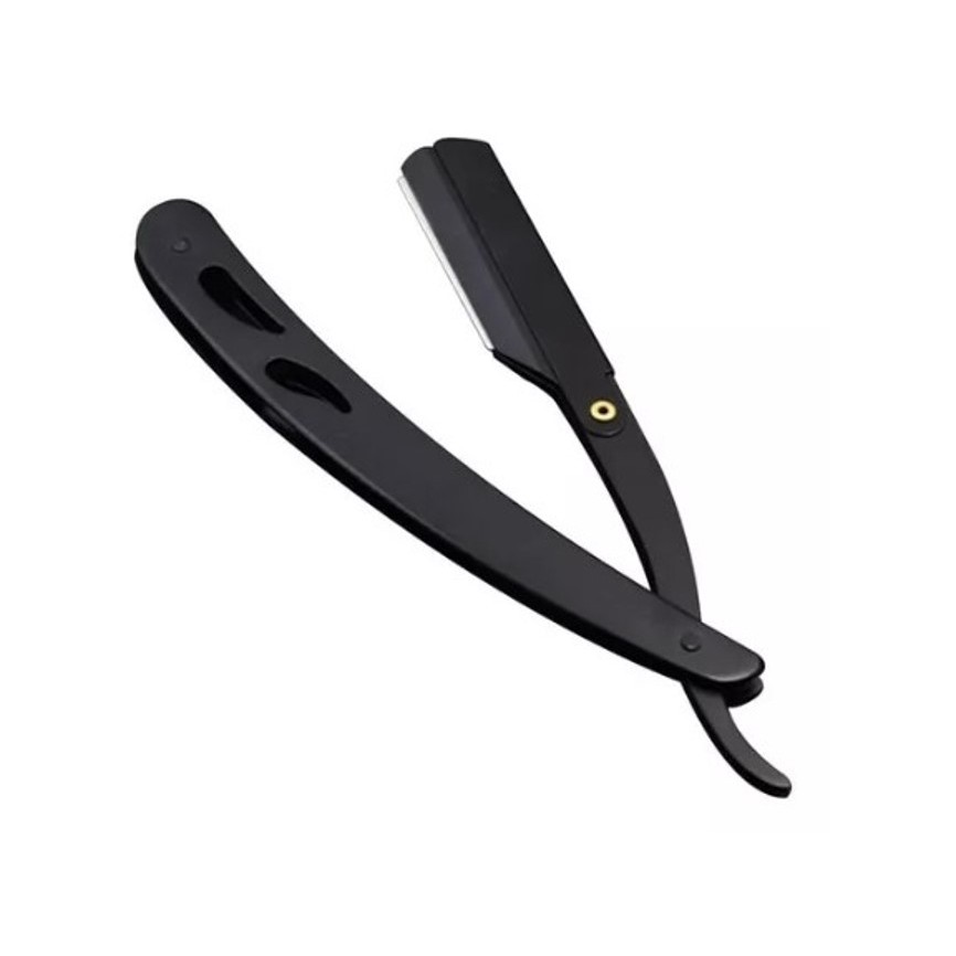 Navalha Navalhete Barbeiro Preta Aço Inox Profissional | Shopee Brasil
